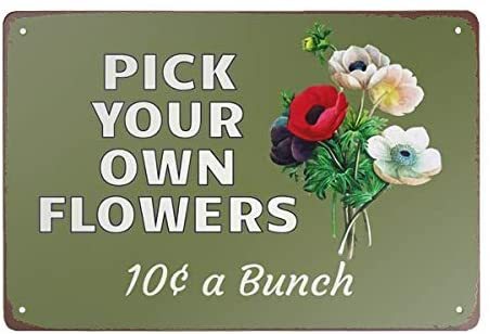 Super durable Metal Sign Flower Market tin Signs Vintage bar Coffee ...