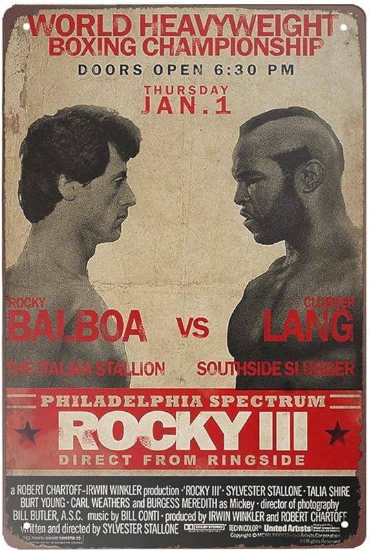 Super durable World Heavyweight Boxing Championship Rocky tin Signs ...