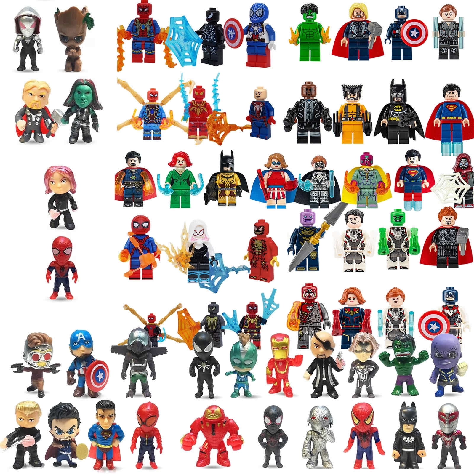 Super heros(62Pcs)action figure Building Blocks Set, 1.77 inch ...