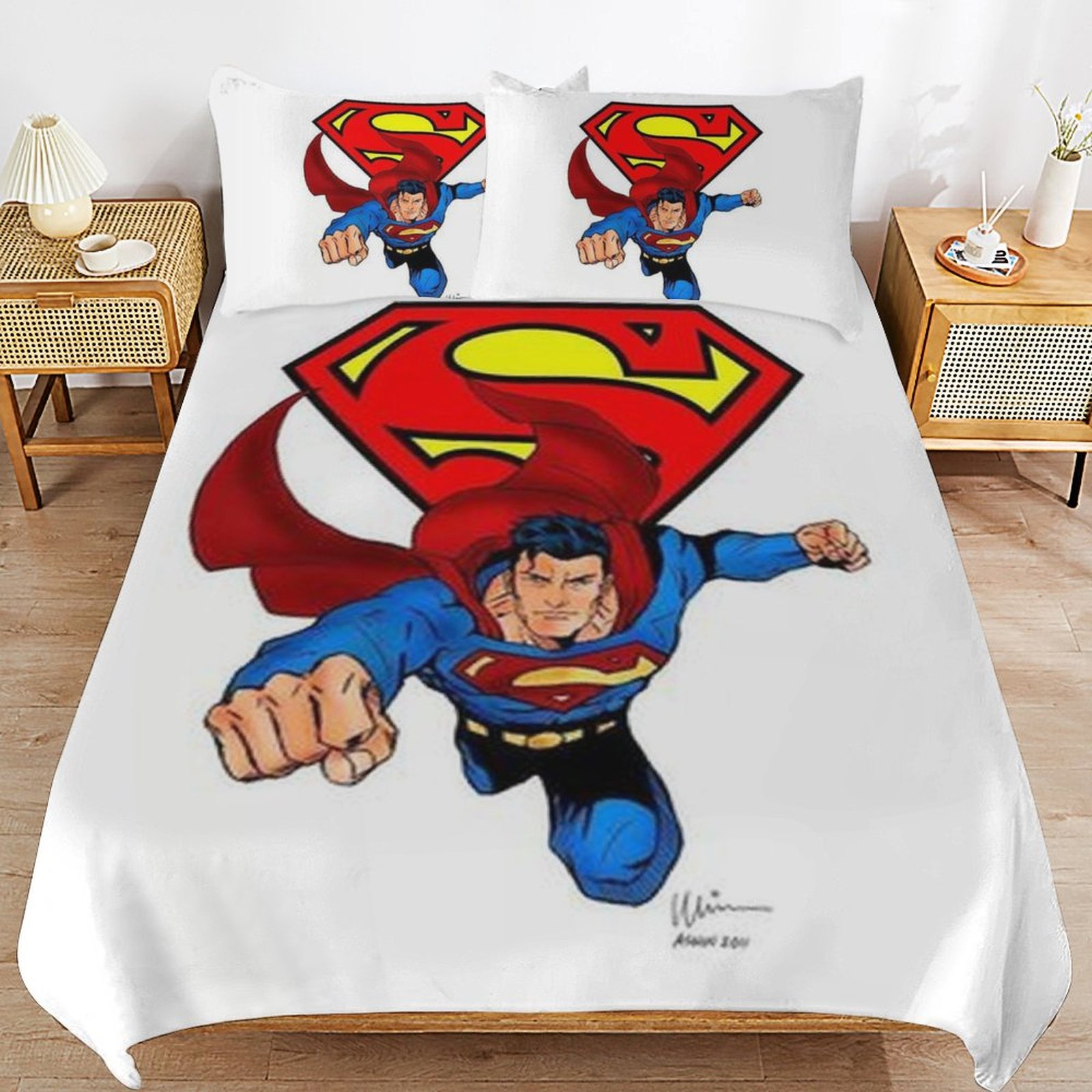 Super-man 3-Piece All Season Bedding Set, Comforter Set with Pillow ...