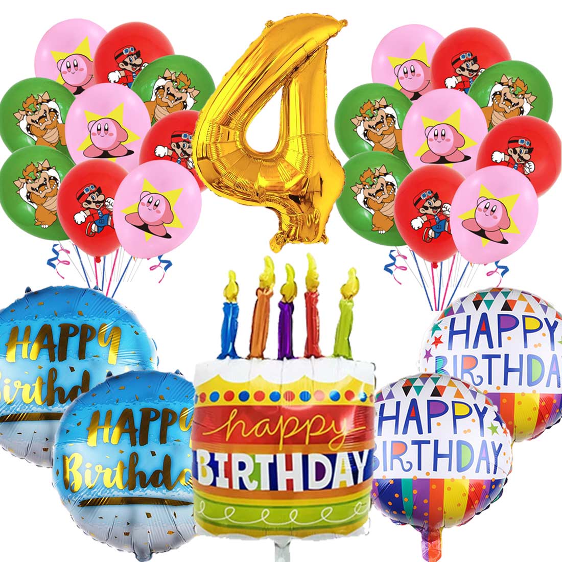 Super smash bros Balloons Party Supplies 4th Big Number Decorations ...