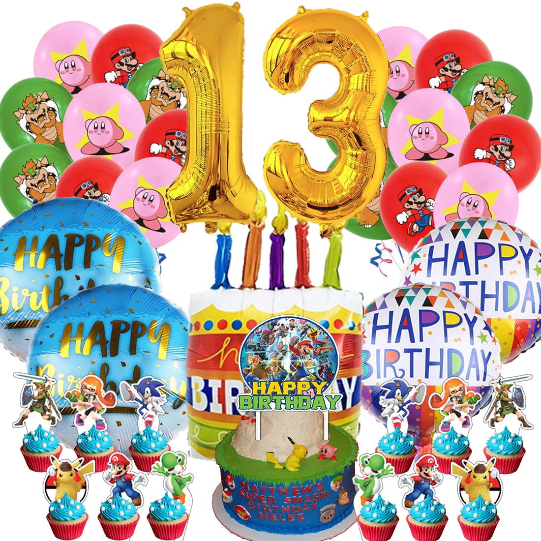 Fallout Party Supplies 13th Decor Kit Balloons Birthday Cake Topper ...