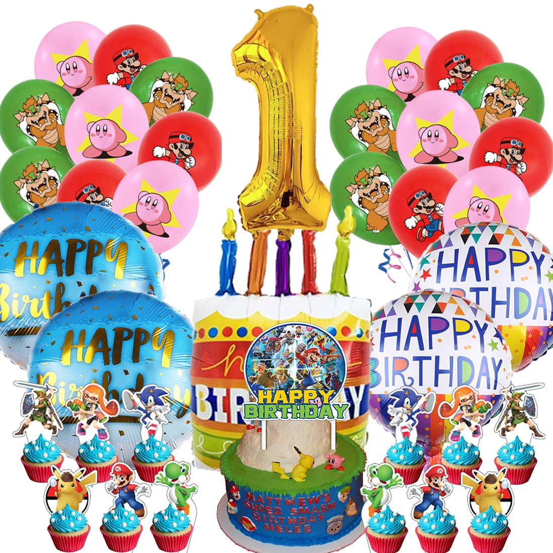 Fallout Party Supplies 1st Decor Kit Balloons Birthday Cake Topper ...