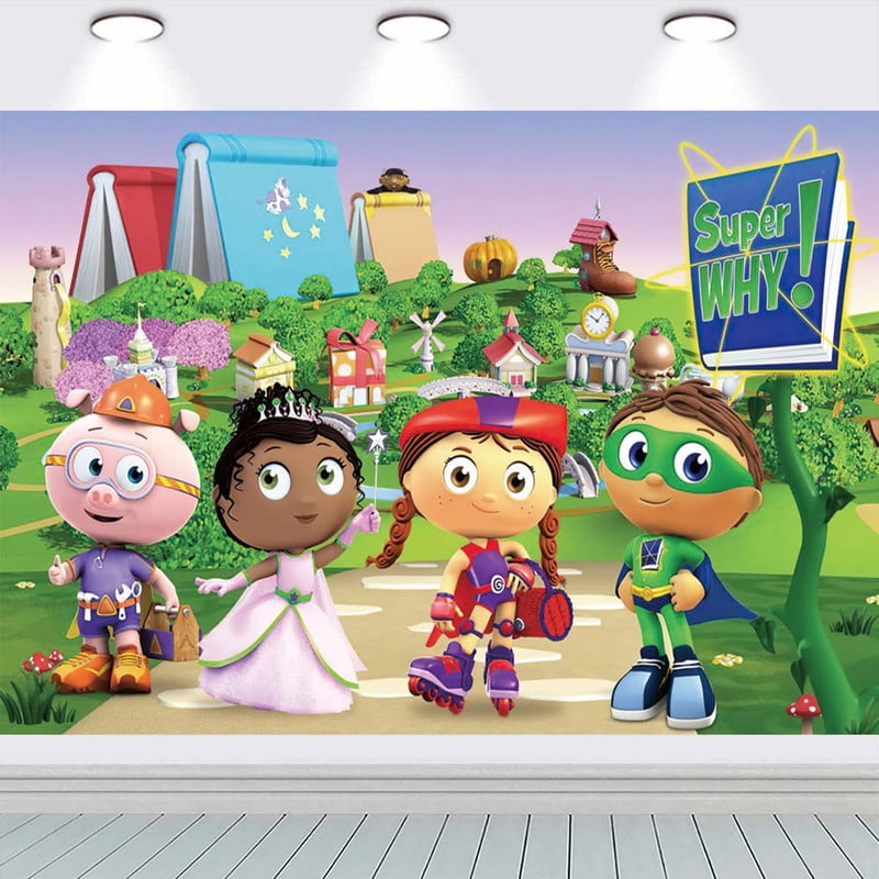 Super why Backdrop Taspestry Banner Party Supplies Background Post ...