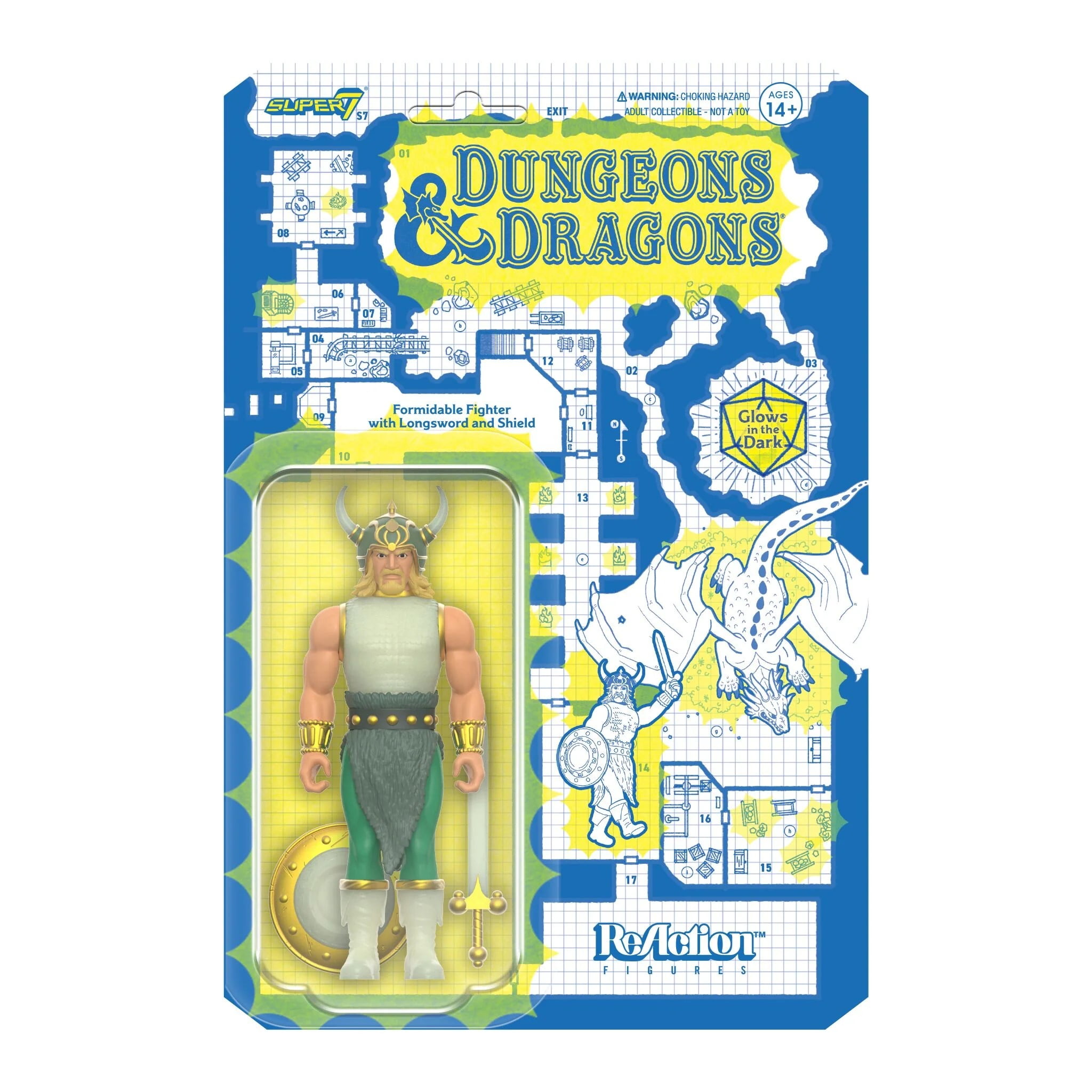 Super7 Dungeons and Dragons Formidable Fighter Glow Figure 3.75 Inch ...