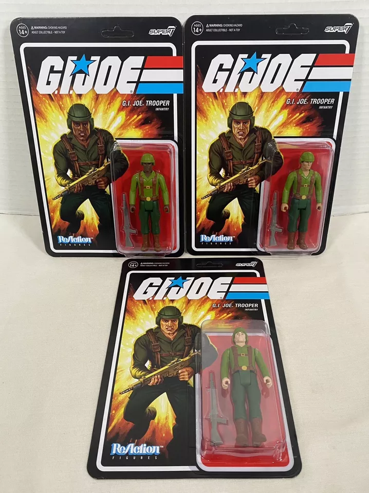 Super7 G.I. Joe Trooper Infantry 3.75 in Reaction Figure Lot Brown Pink ...