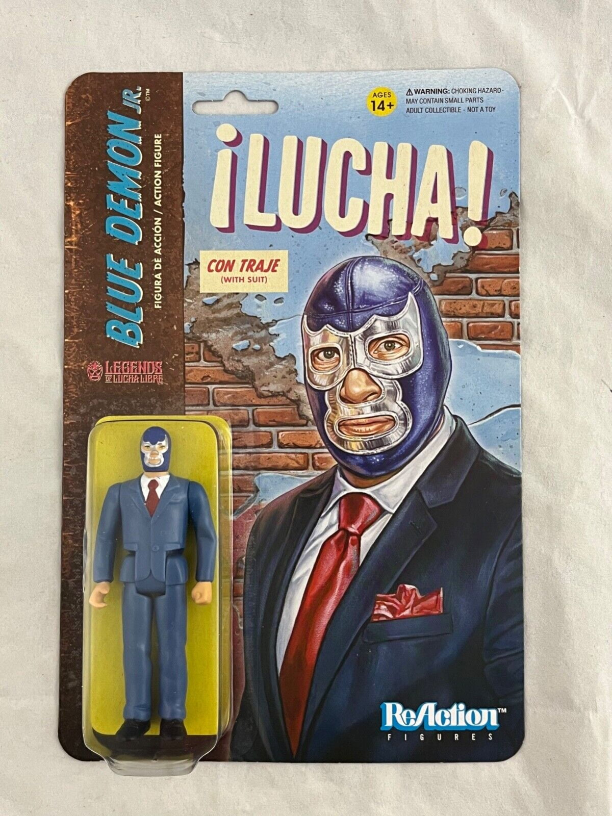 Super7 Lucha Libre Blue Demon Jr in Suit Reaction Figure - Walmart.com