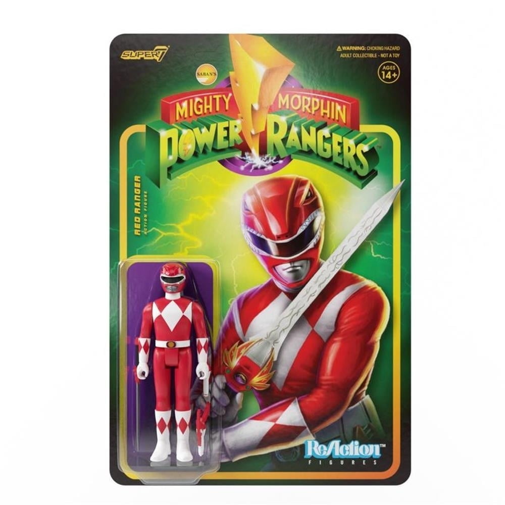 Super7 Mighty Morphin Power Rangers Red Ranger Action Figure 375 Inch ...