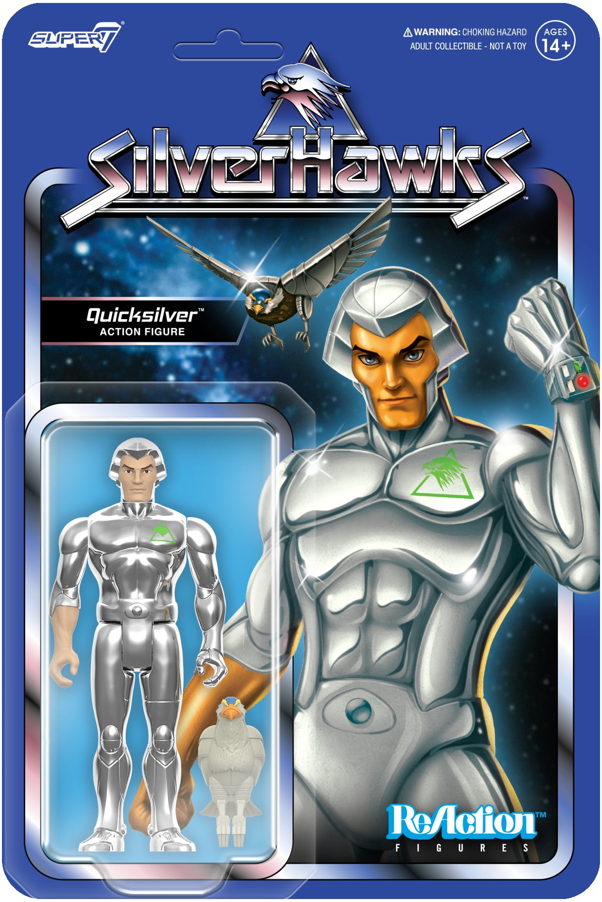 Super7 - Silverhawks - ReAction Figures Wv1 - Quicksilver (Toy Version ...