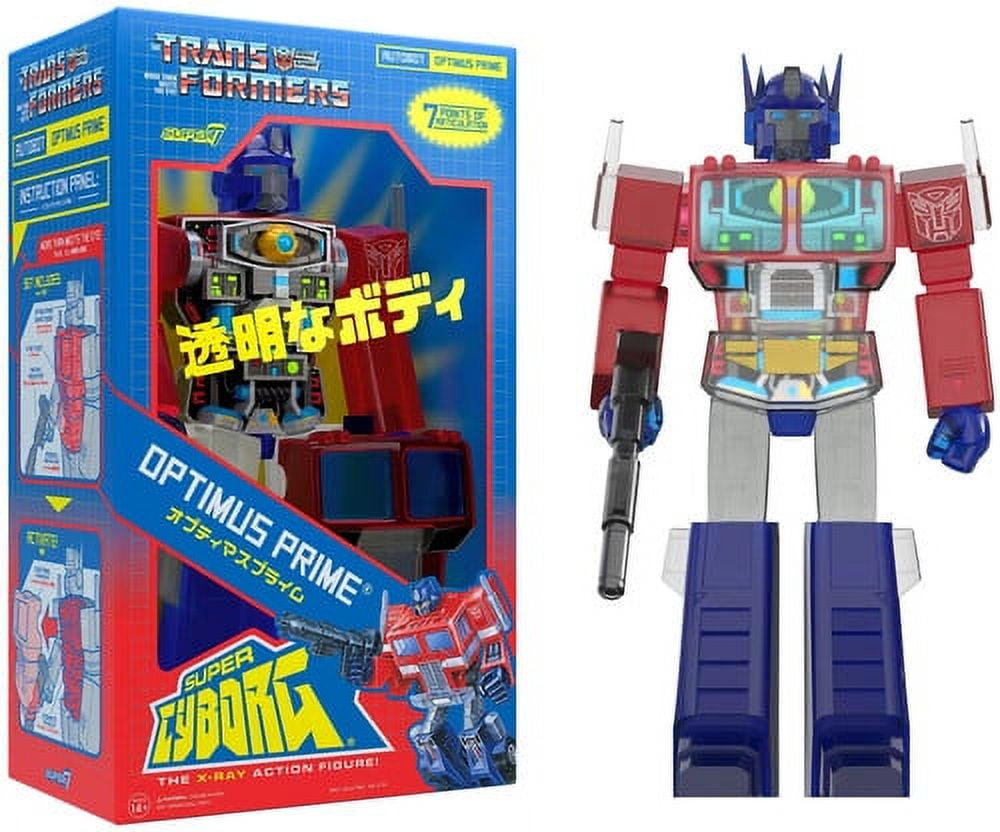 Super7 - Transformers - Super Cyborg - Optimus Prime Clear Red / Blue ...