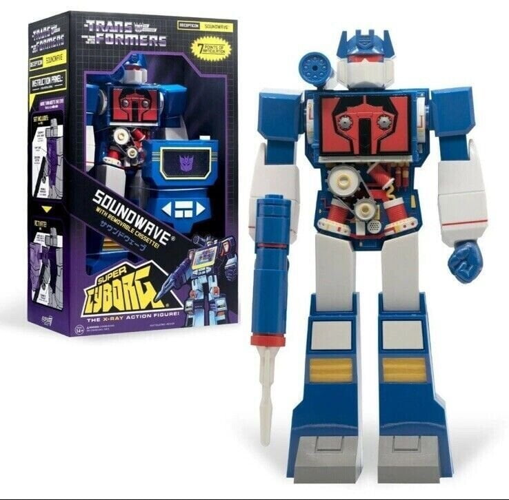 Super7 Transformers Super Cyborg - Soundwave Removable Cassette Action ...