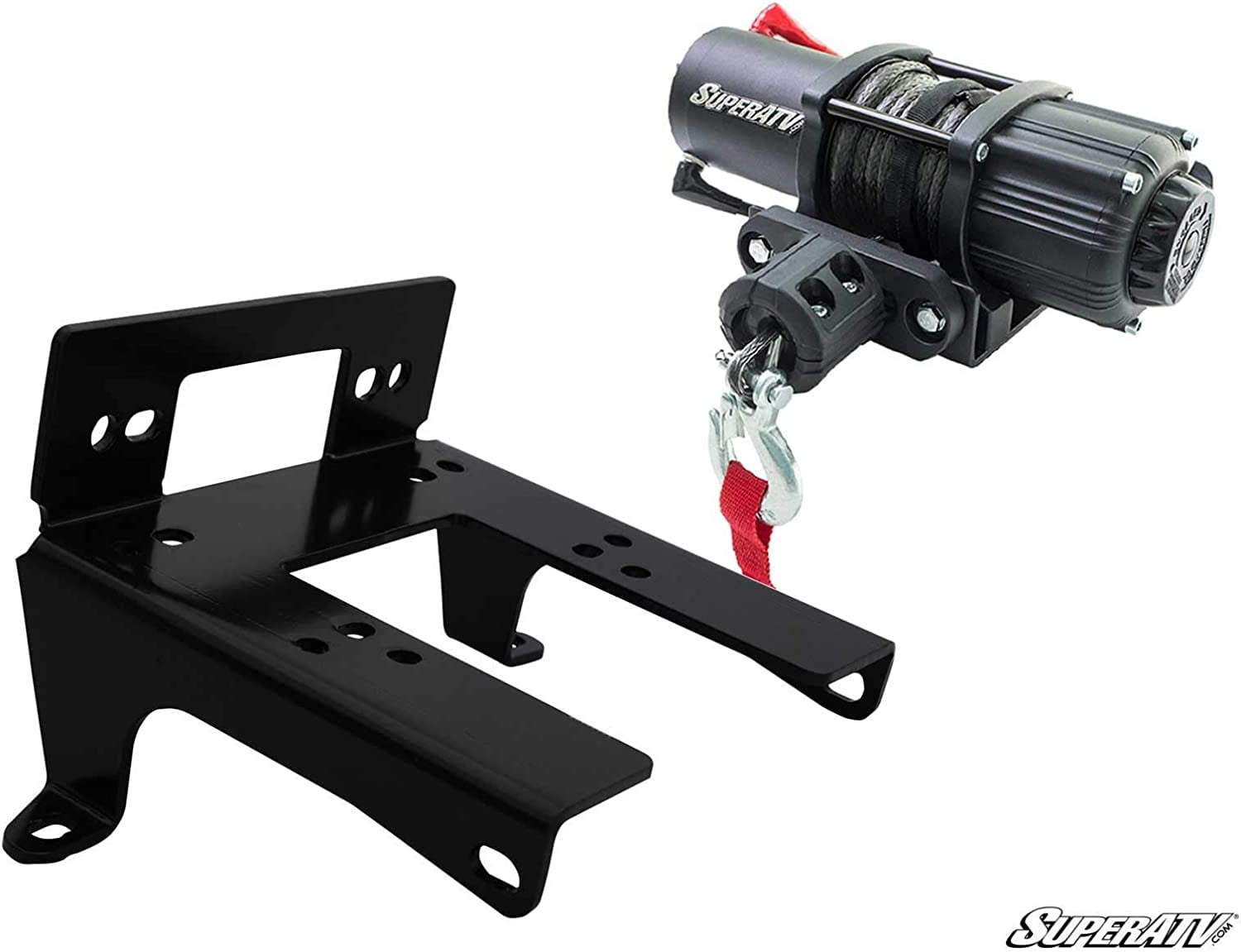 SuperATV 3500 LB Black Ops Winch with Heavy Duty Winch Mounting Plate ...