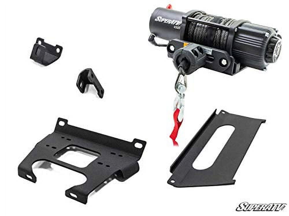 SuperATV 4500 lb Black Ops Winch with Heavy Duty Winch Mounting Plate ...