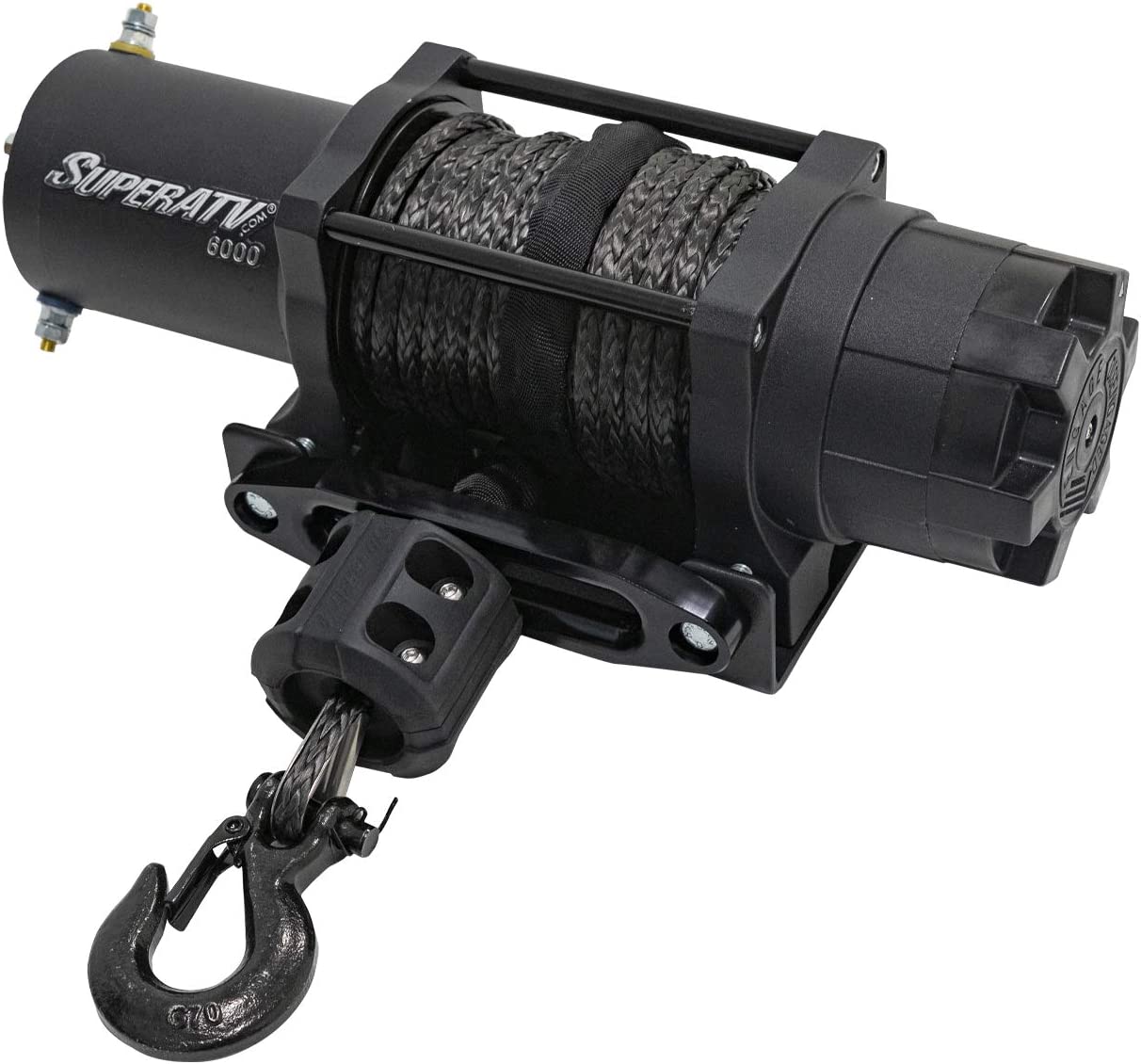 SuperATV 6000 lb Black Ops Winch with Heavy Duty Winch Mounting Plate ...