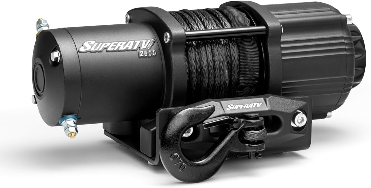 SuperATV Black Ops 2500 LB Winch Kit for UTV/ATV | Includes 50 Ft ...