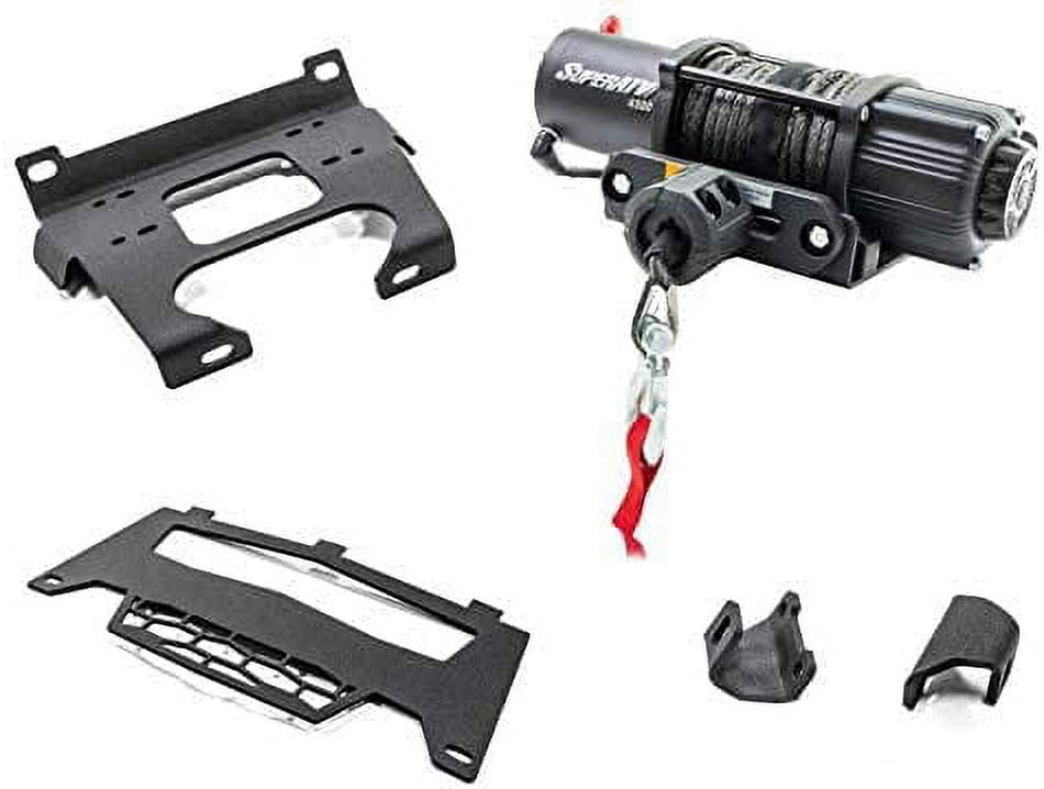 SuperATV Black Ops 4500 LB Winch with Winch Mounting Plate for 2014 ...
