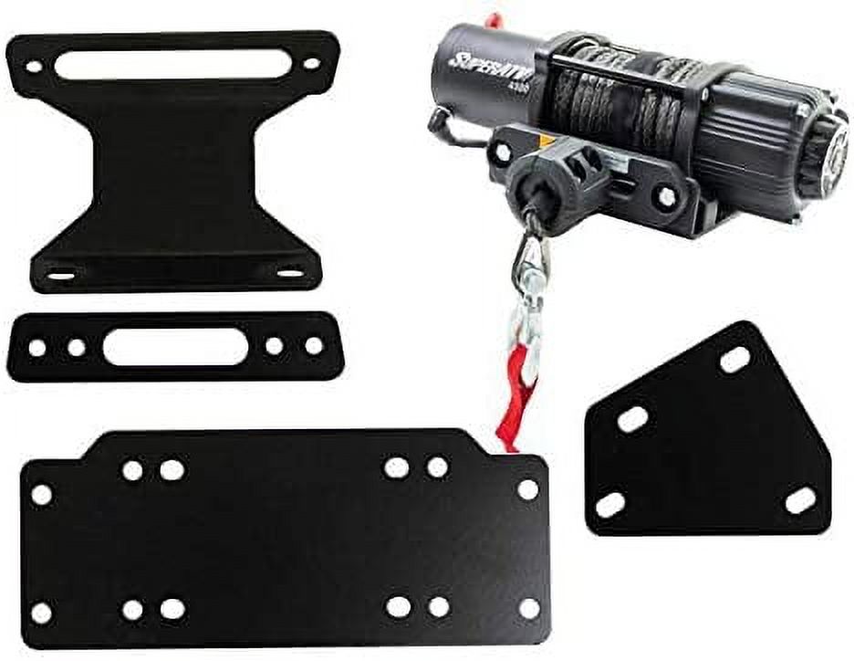 SuperATV Black Ops 4500 lb Winch with Winch Mounting Plate Compatible ...