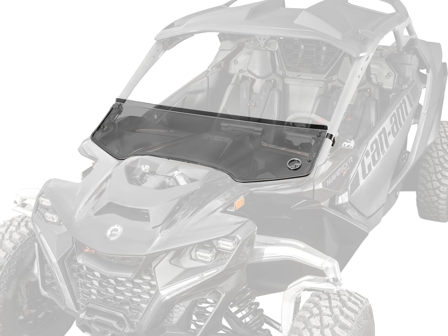 SuperATV Maverick R Scratch-Resistant Half Windshield Enhanced Comfort ...