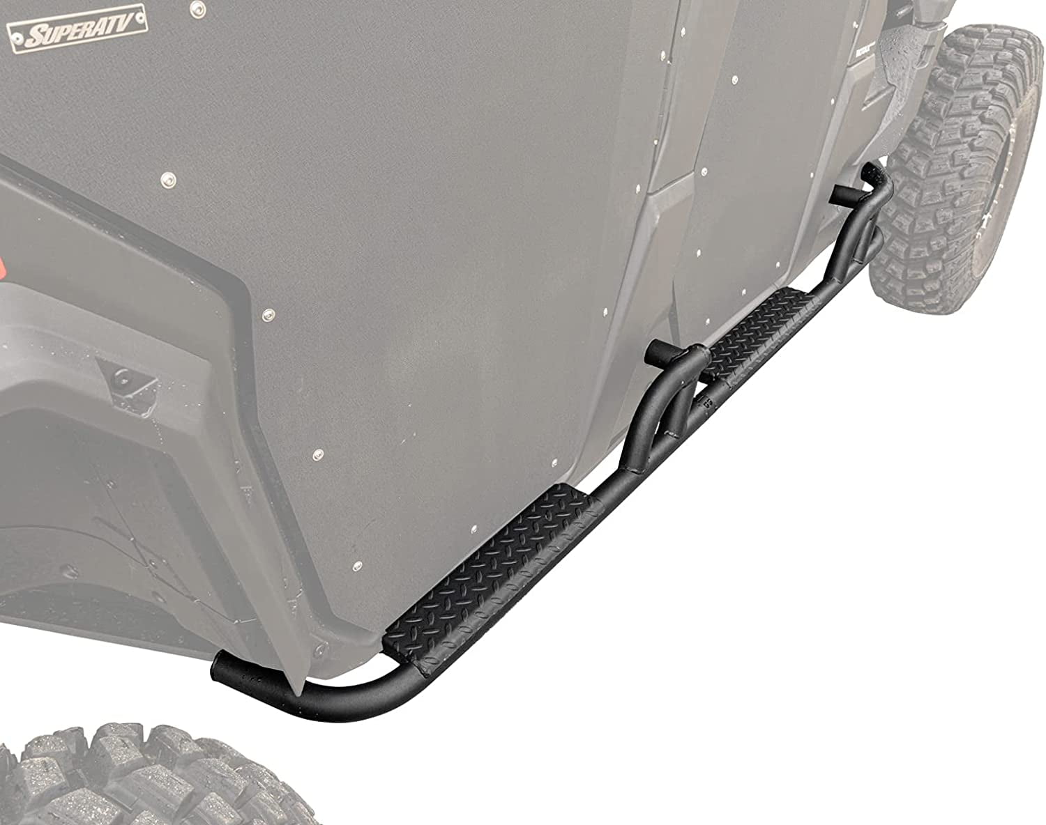 SuperATV Nerf Bars Tree Kickers Rock Sliders for 2017+ Can Am Defender ...