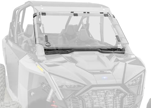 SuperATV Scratch Resistant 1/4" Polycarbonate Flip UTV Windshield For ...