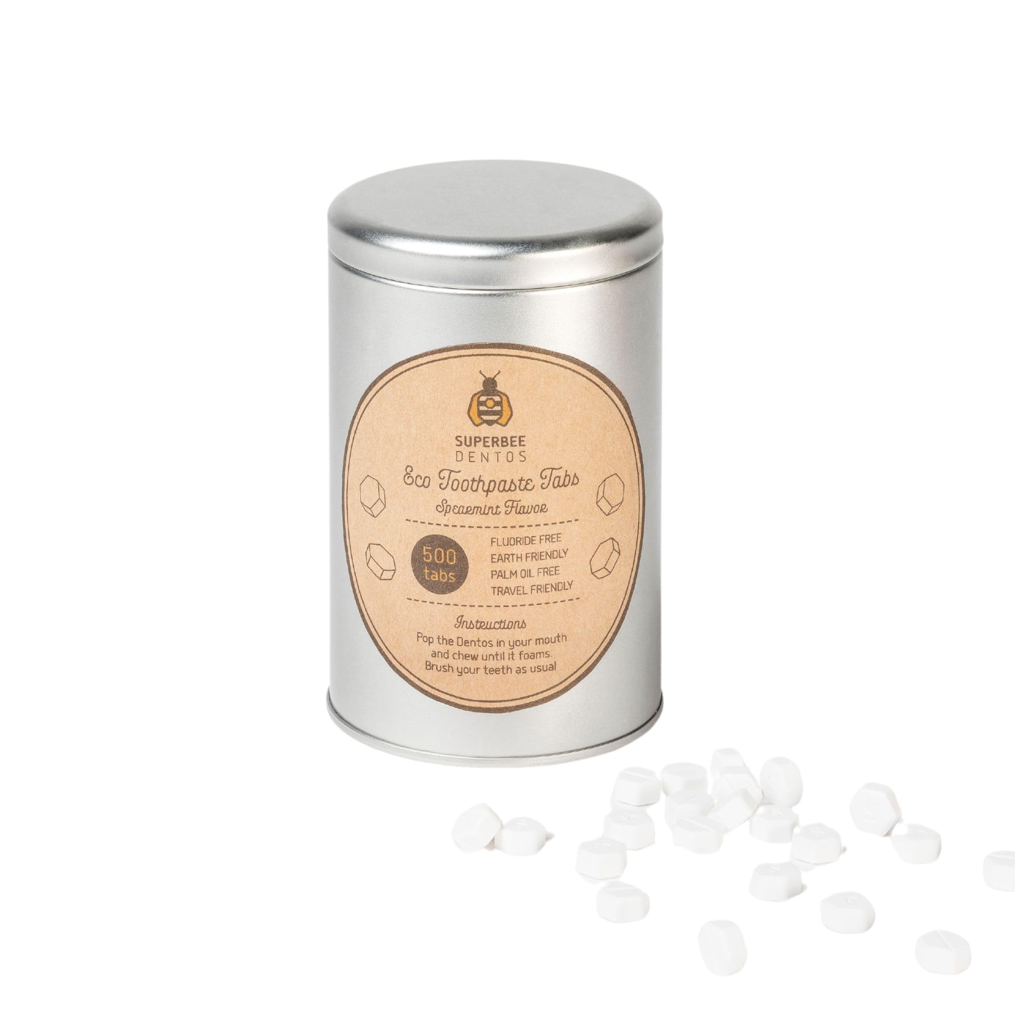 SuperBee Dentos Toothpaste Tablets, MMF7 500 Toothpaste Tabs, Fluoride ...