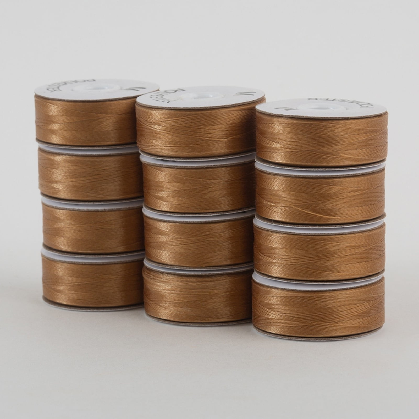 SuperBobs Polyester M-Style Bobbin 12 Pack Medium Brown - Walmart.com