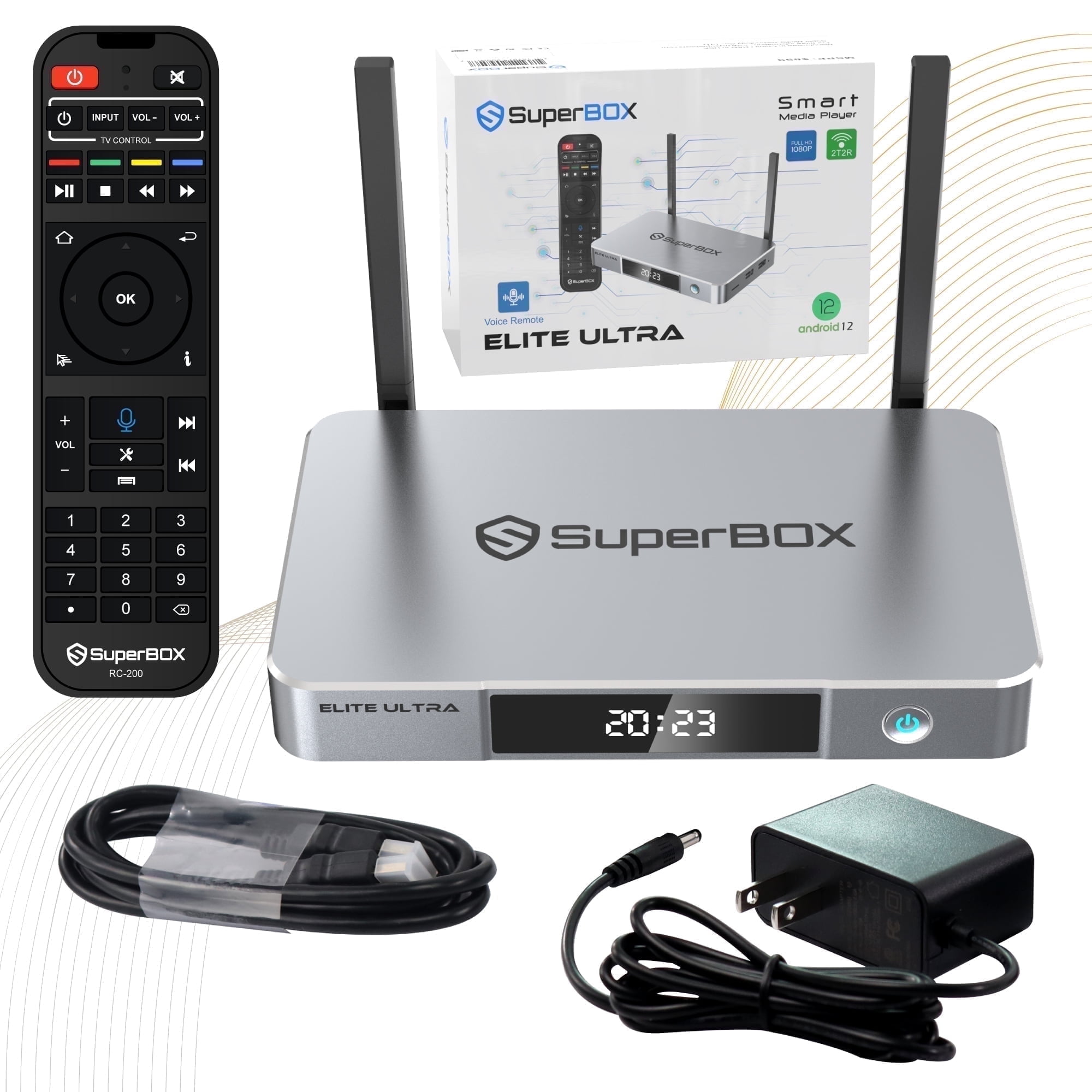 SuperBox Elite Ultra for TV 2025 Fully Loaded, Wireless Voice Remote Included, 6K Super Box with ...