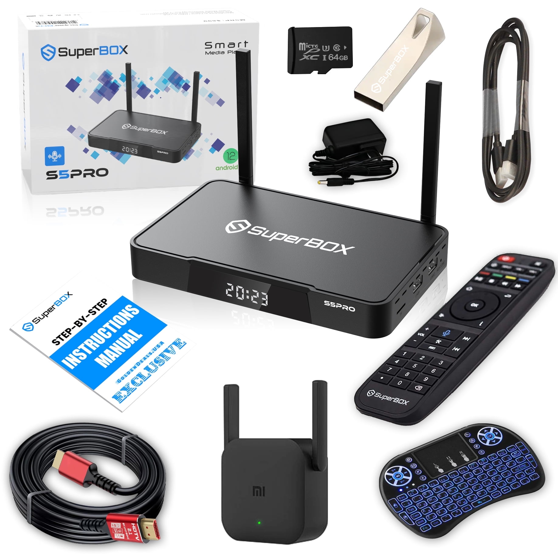 SuperBox S6 Pro Premium Edition Bundle Deal | 2025 Model | Bonus 8K HDMI Cable Backlit Mini ...