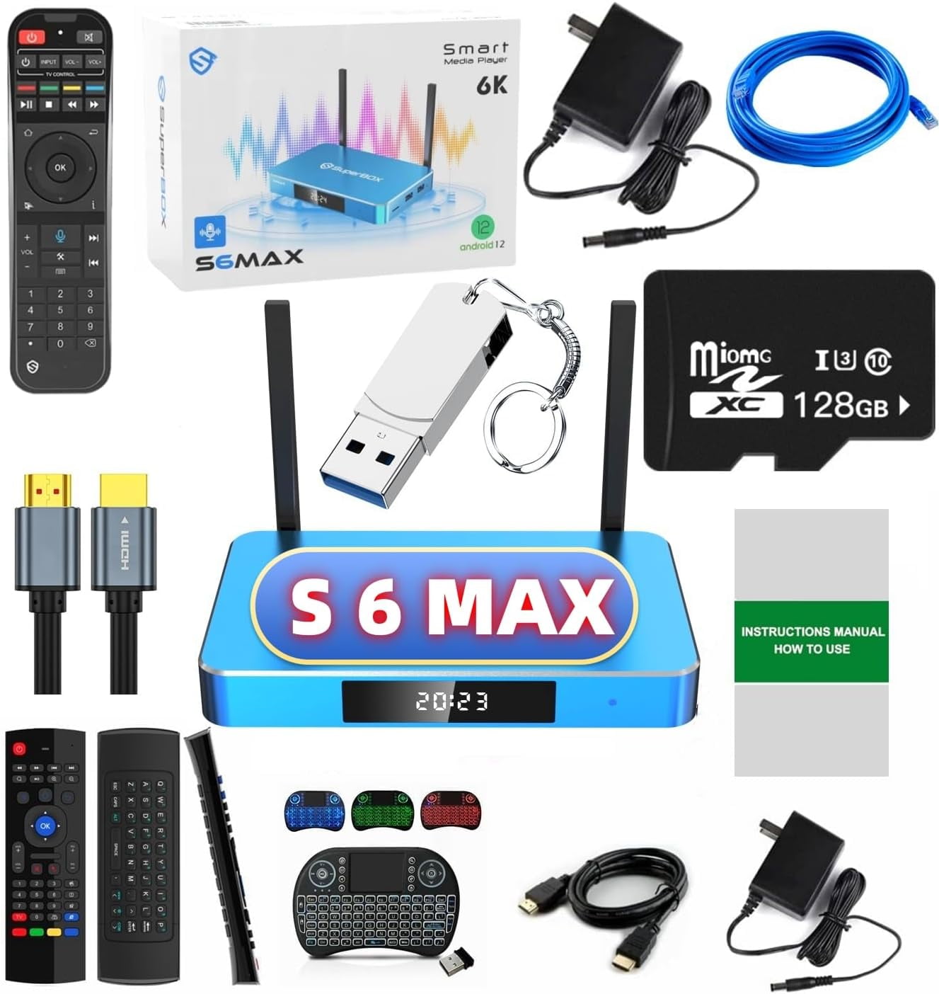 SuperBox S6 MAX 2025 Fully Loaded TV Box,4G+64G,with Voice Remote,Time ...