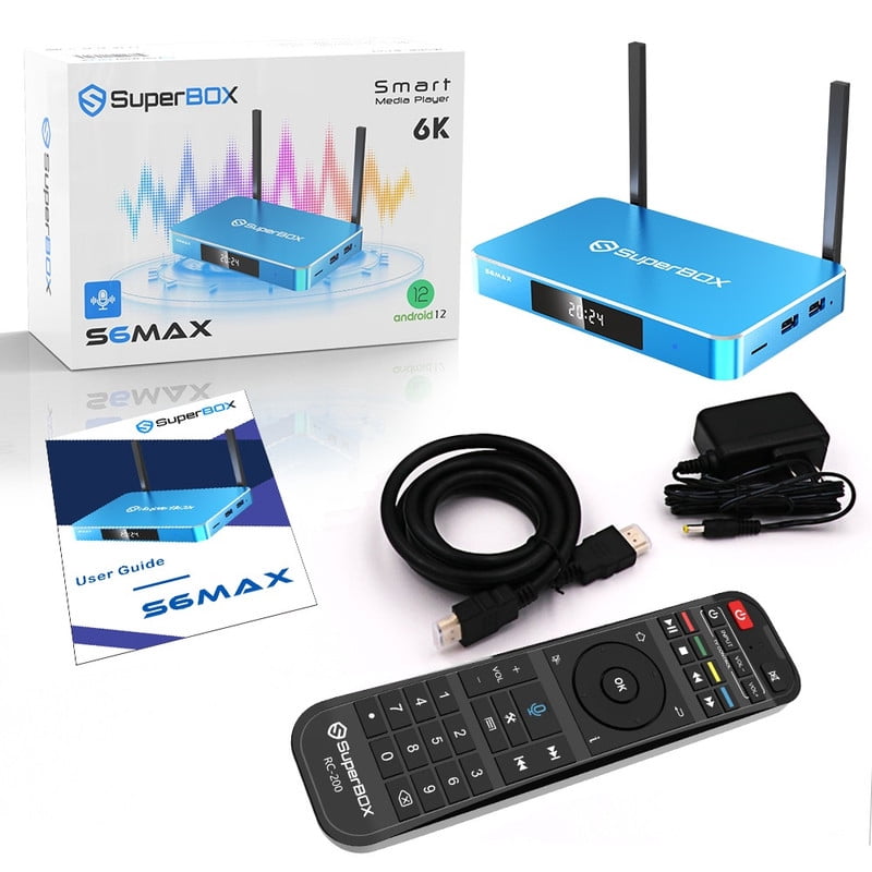 SuperBox S6 Max Android 12 TV Box, 4GB RAM 64GB ROM, WiFi 6, 6K UHD ...