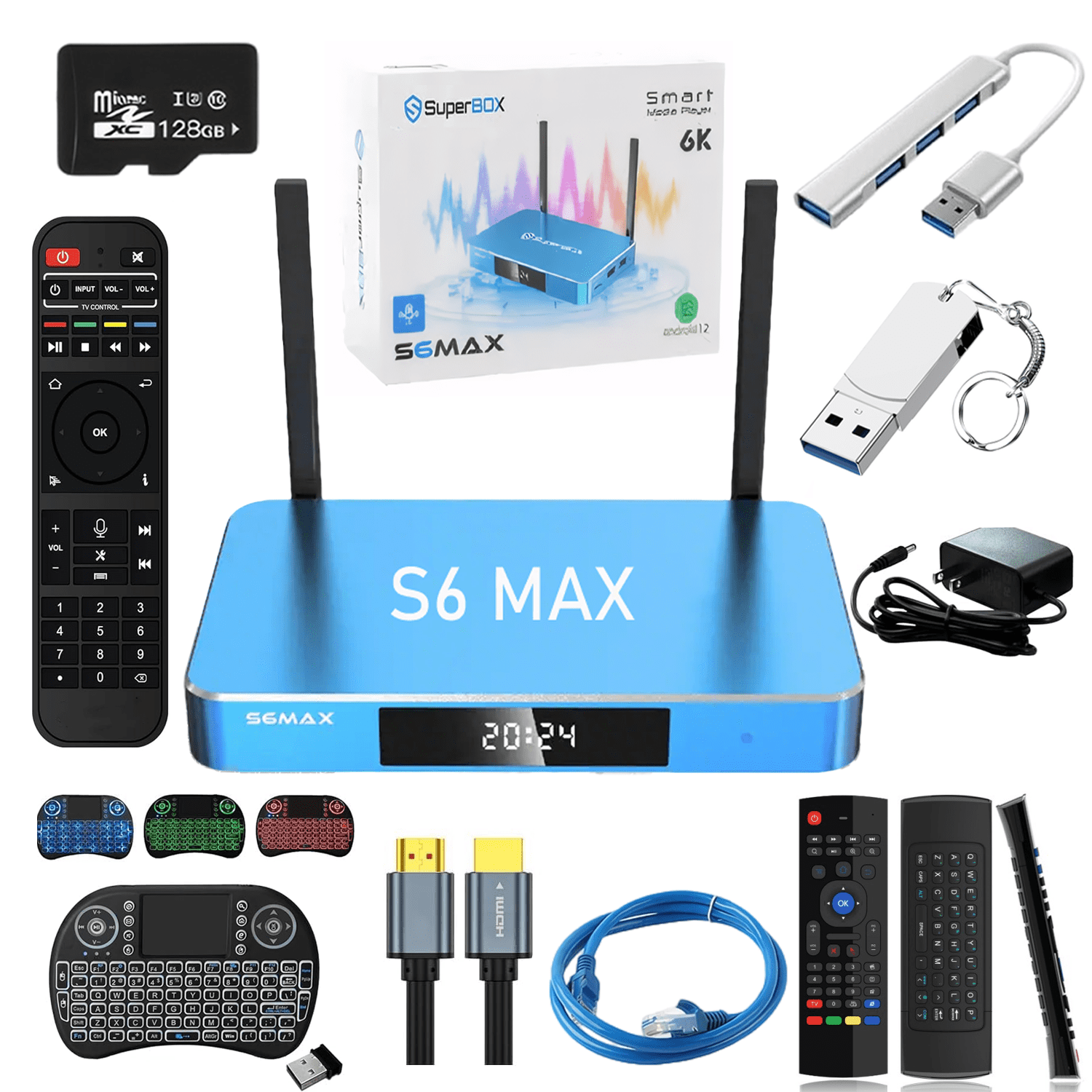 SuperBox S6 Max Premium Edition Smart TV Box with Voice Remote, Large ...