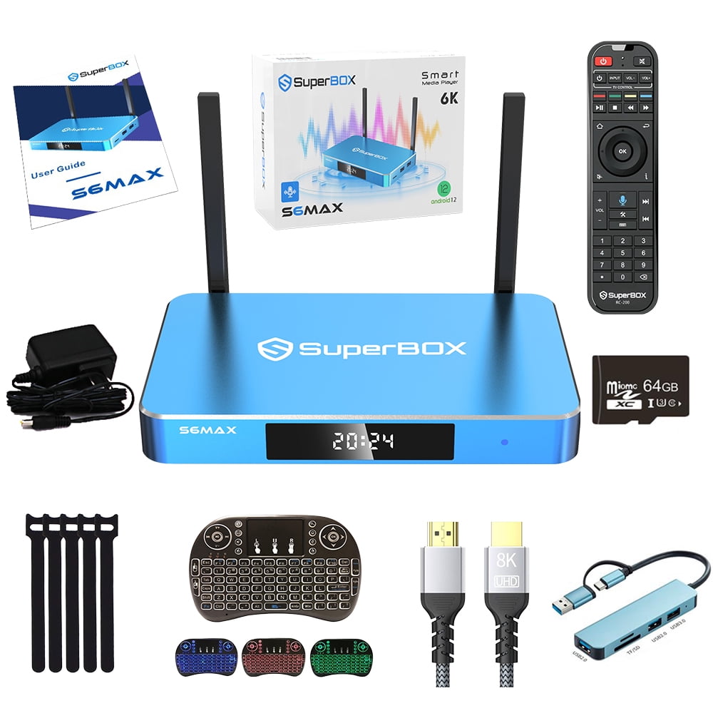 SuperBox S6 Max Premium Edition Streaming Device Bundle, 4GB RAM + 64GB ...