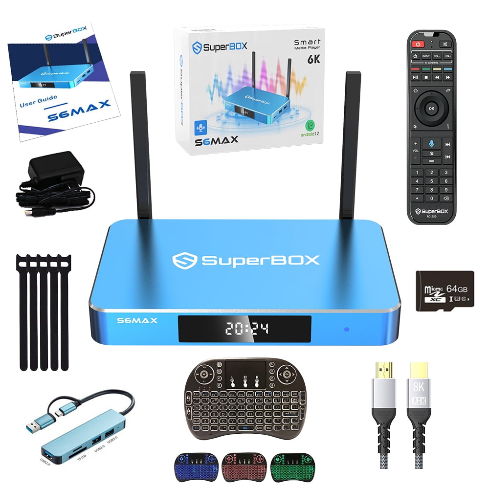 SuperBox S6 Max Smart TV Box, 4GB RAM 64GB Storage, Dual-Band WiFi ...
