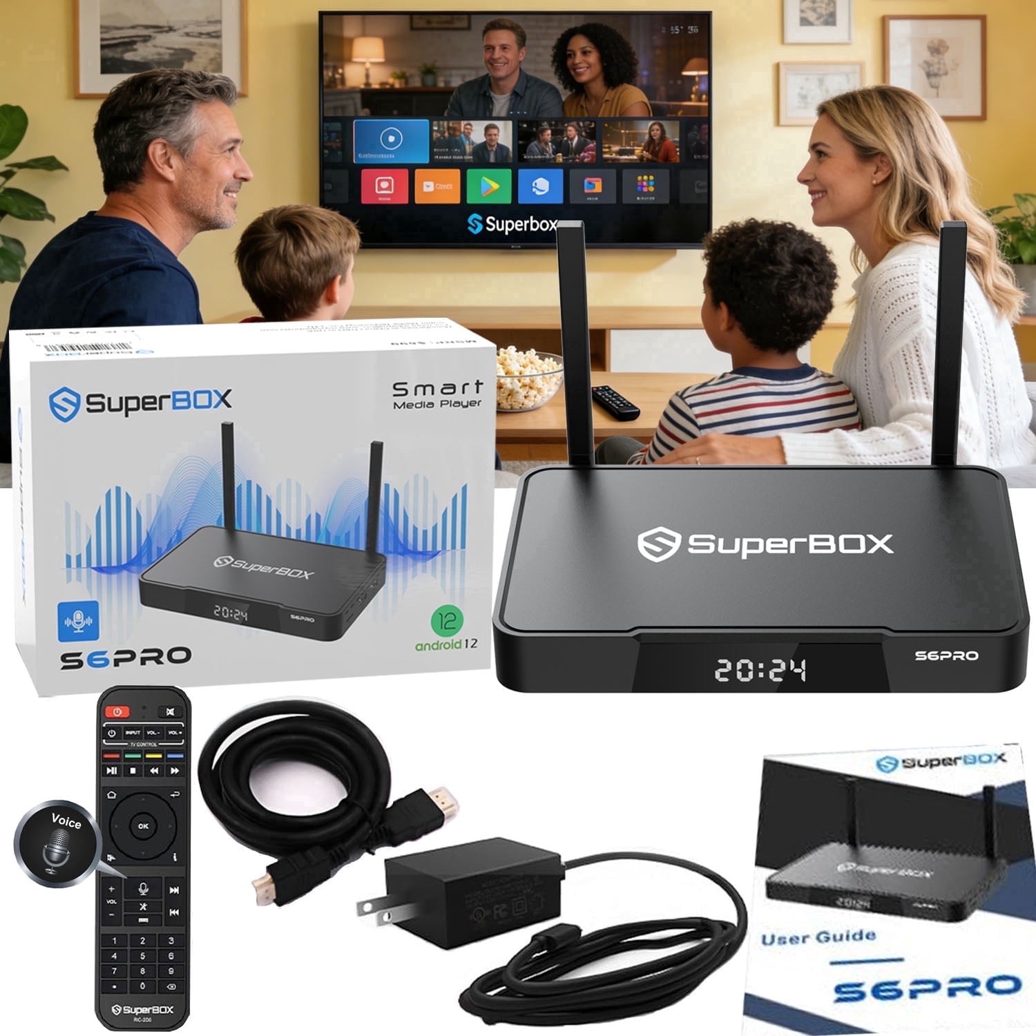 SuperBox S6 Pro 2025 Fully Loaded,4G+32G Powerful Smart Box,7 Day Time ...