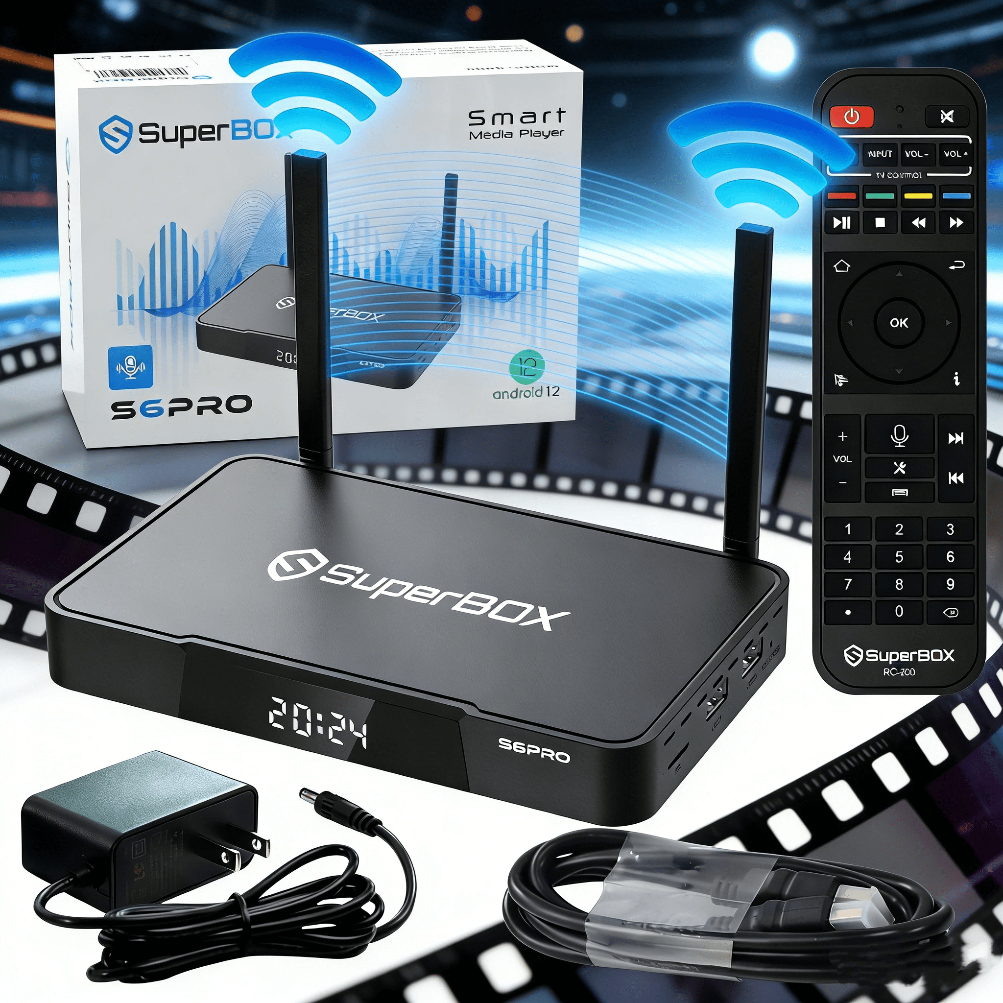 SuperBox S6PRO Fully Loaded TV Box, 4GB RAM+32GB Storage, Bluetooth ...