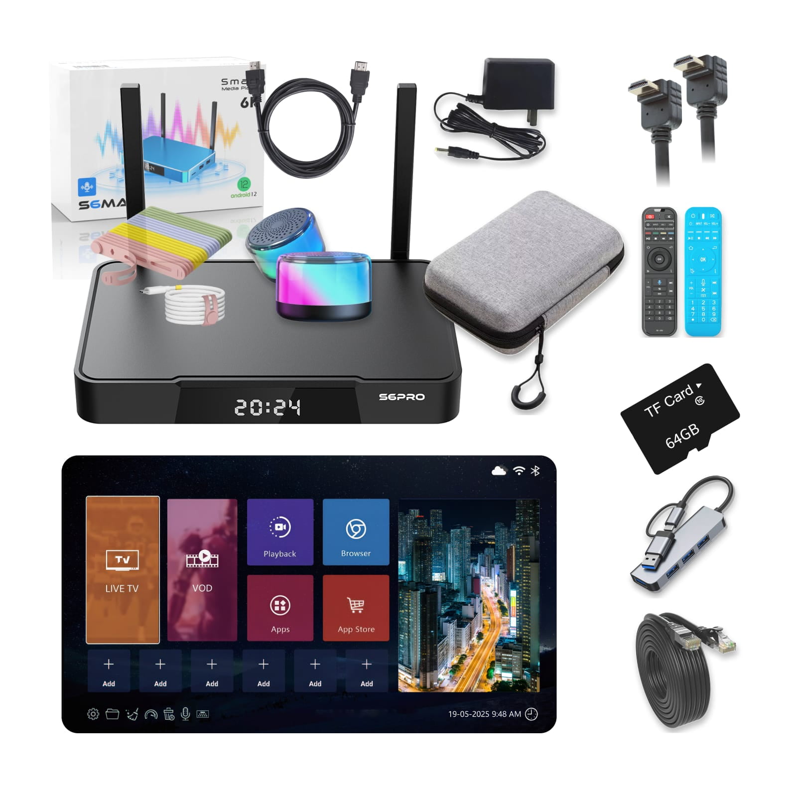 SuperBox S6PRO Gift 8-piece Set of Portable Audio Equipment,New GPU,Faster speed,Advance Voice ...