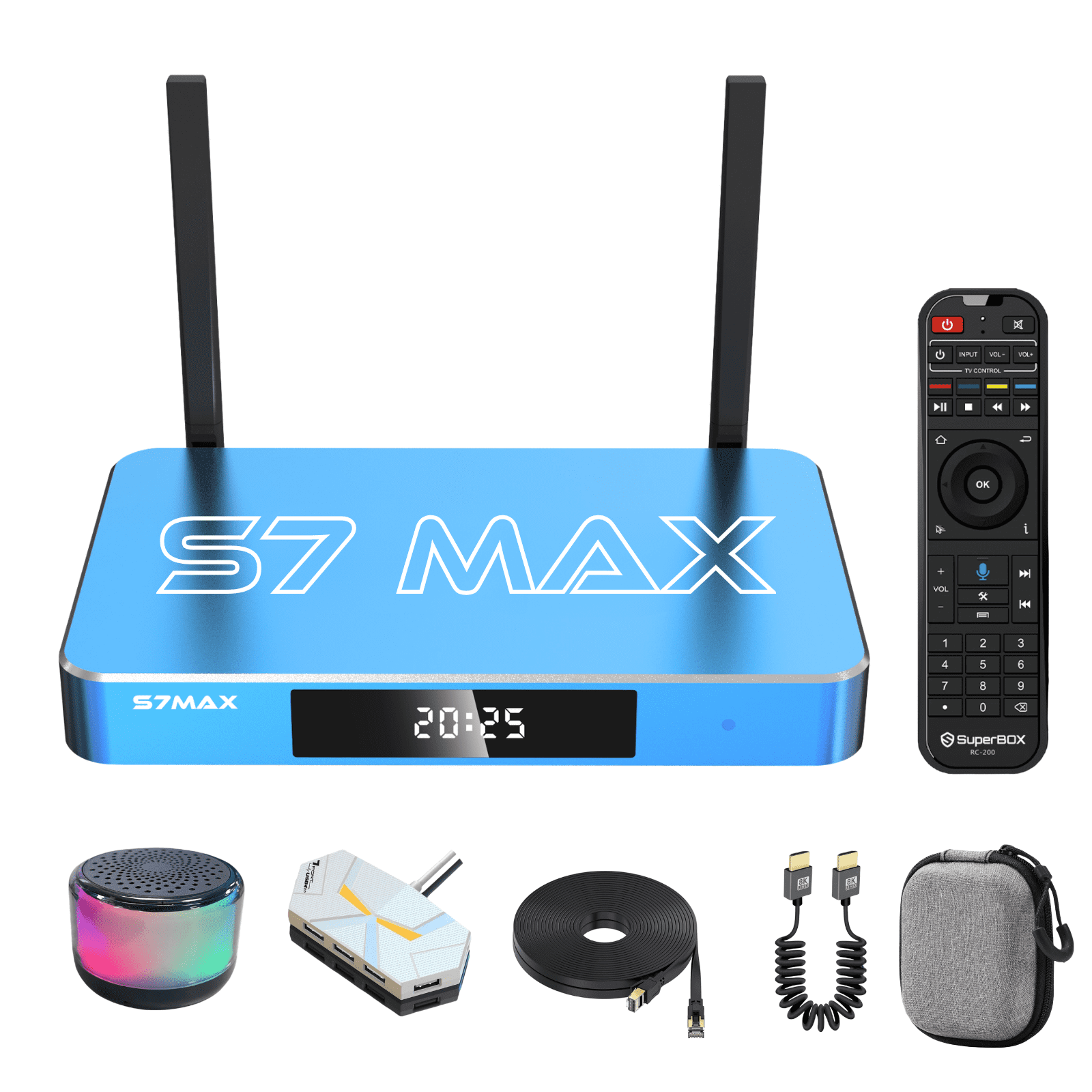 SuperBox S7 Max 2026, 64GB Storage 6K HD with Dual Band WiFi, Voice ...