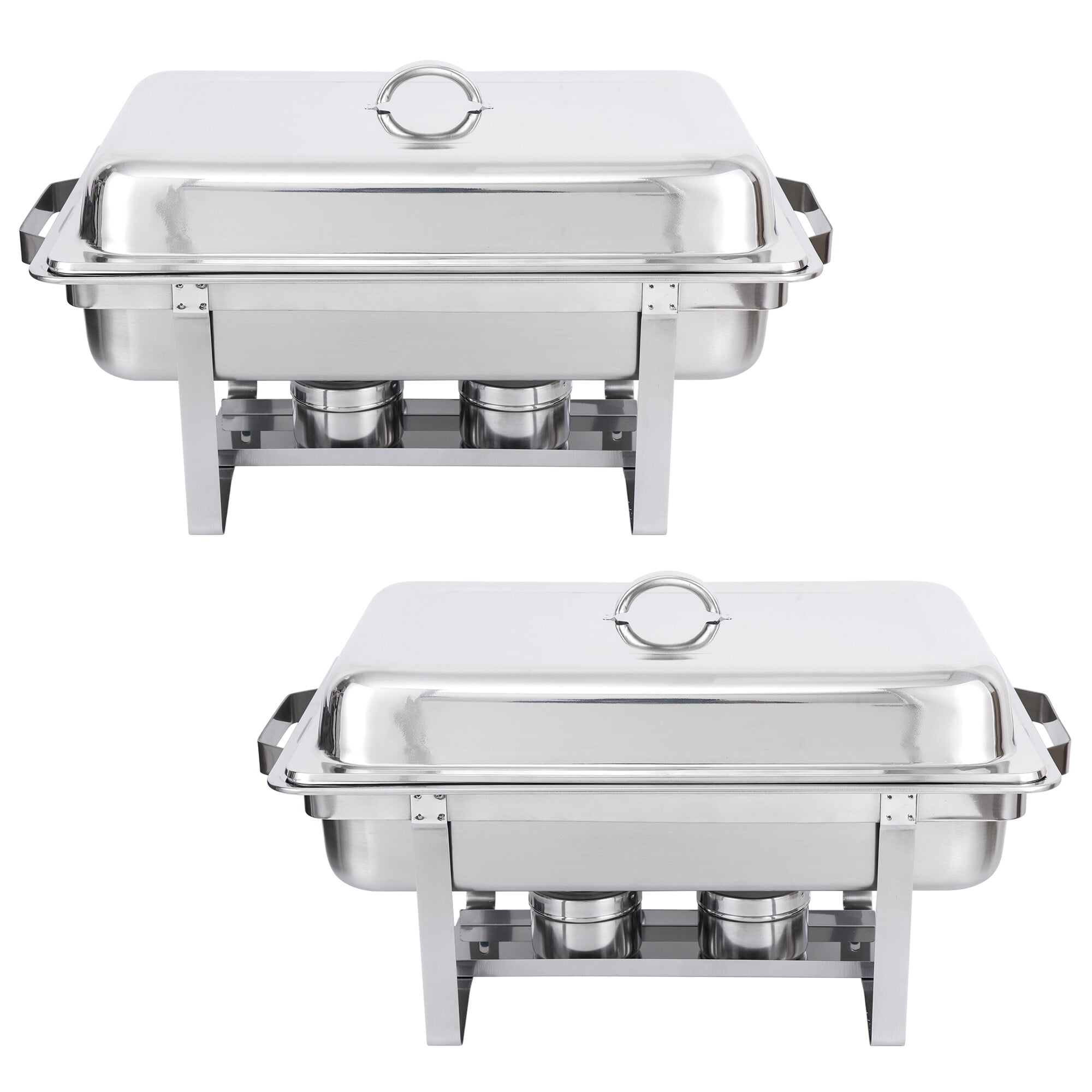 SuperDeal 2 Pack Stainless Steel Rectangular Chafing Dishes 8 Quart Buffet Tray Silver - Walmart.com
