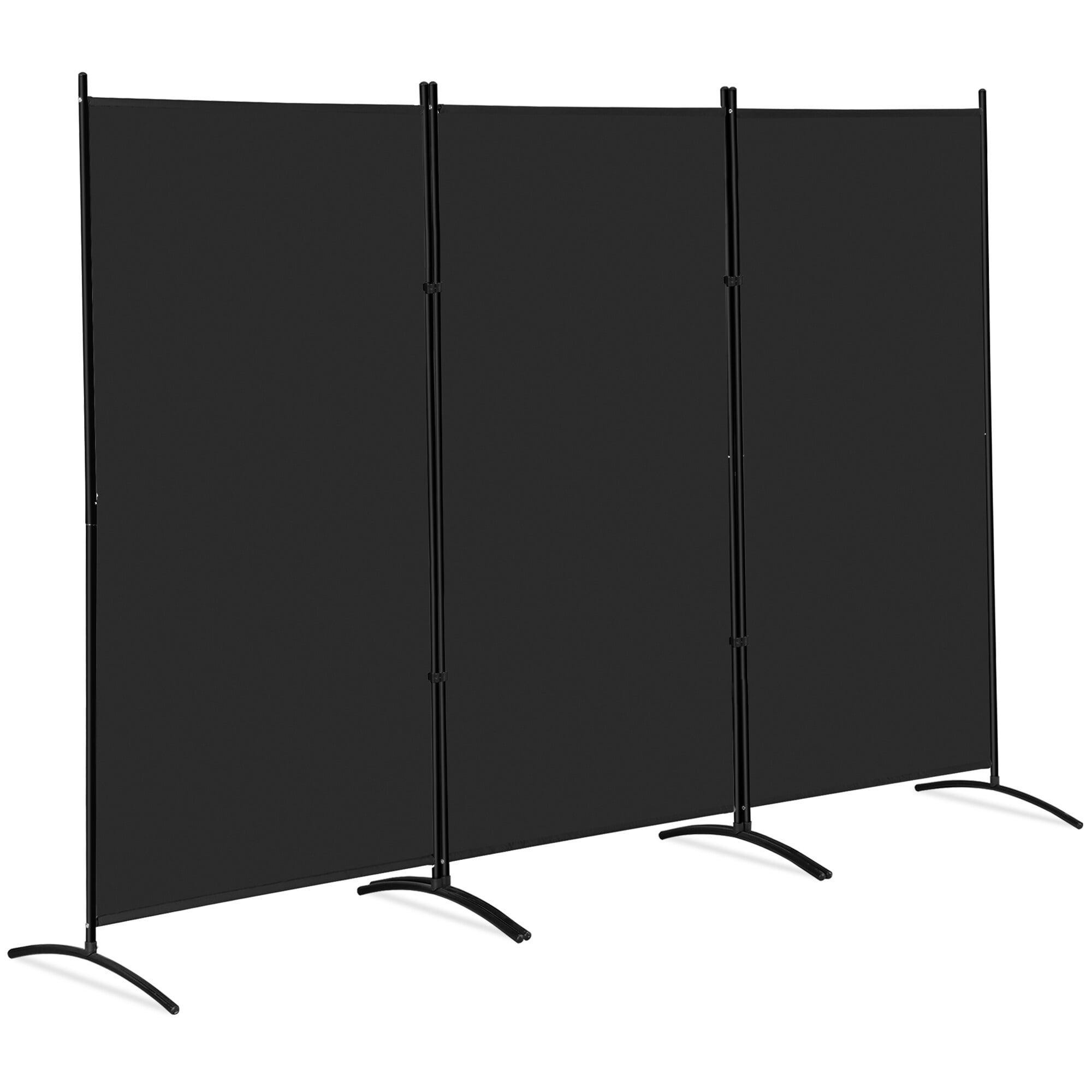 SuperDeal 3 Panel Folding Partition Screen Metal Frame Space Divider ...