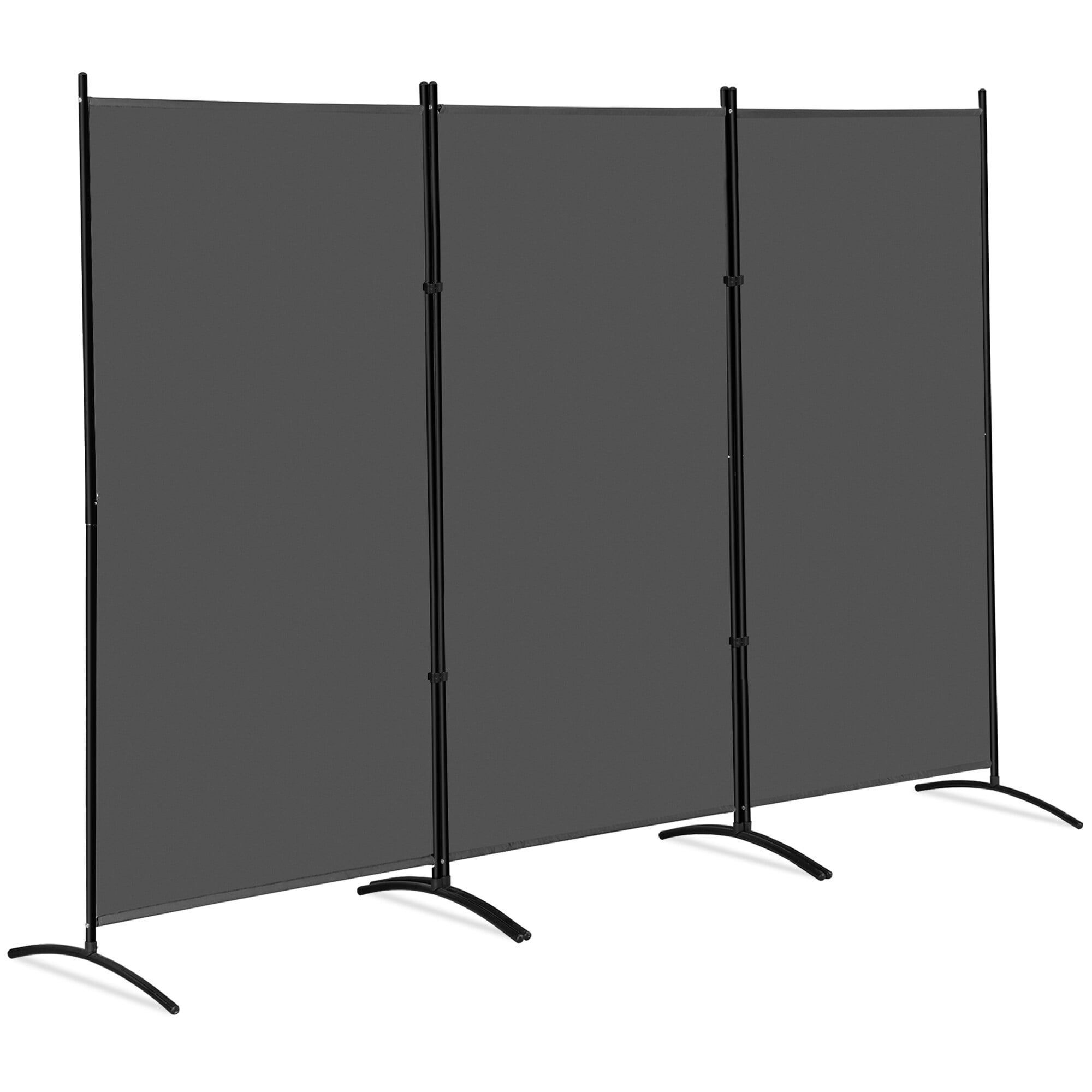 SuperDeal 3 Panel Folding Partition Screen Metal Frame Space Divider ...
