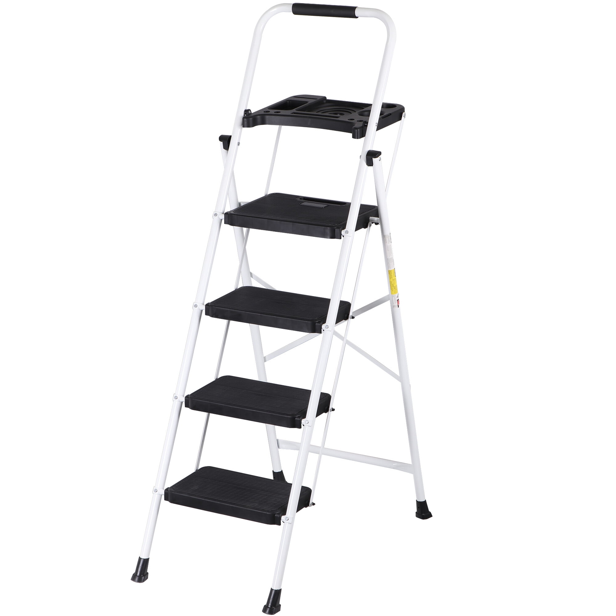 SuperDeal 4 Step Ladder Folding Step Stool Portable Metal Frame Ladder ...