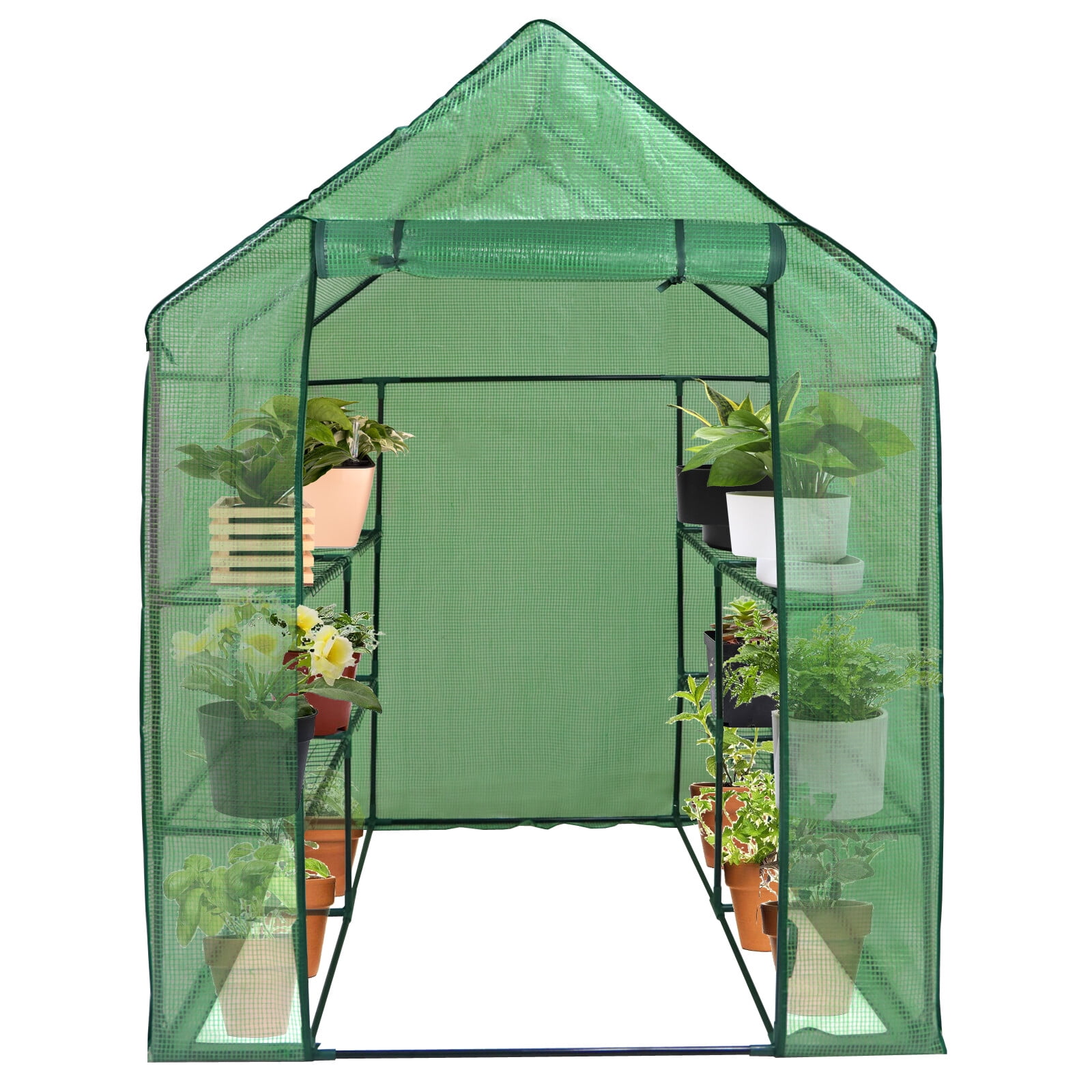 SuperDeal Portable Home Frame Garden Walk-in Greenhouse 57x57x77in, 3 ...
