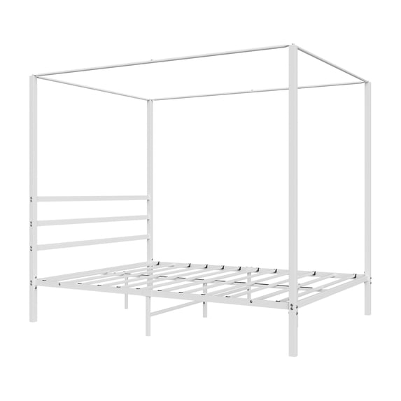 SuperDeal Full Size Canopy Bed Frame Metal Slats 800lbs Mattress ...