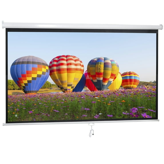 SuperDeal Home LCD HD 100in Pull-Down Movie Projection Screen, Auto ...