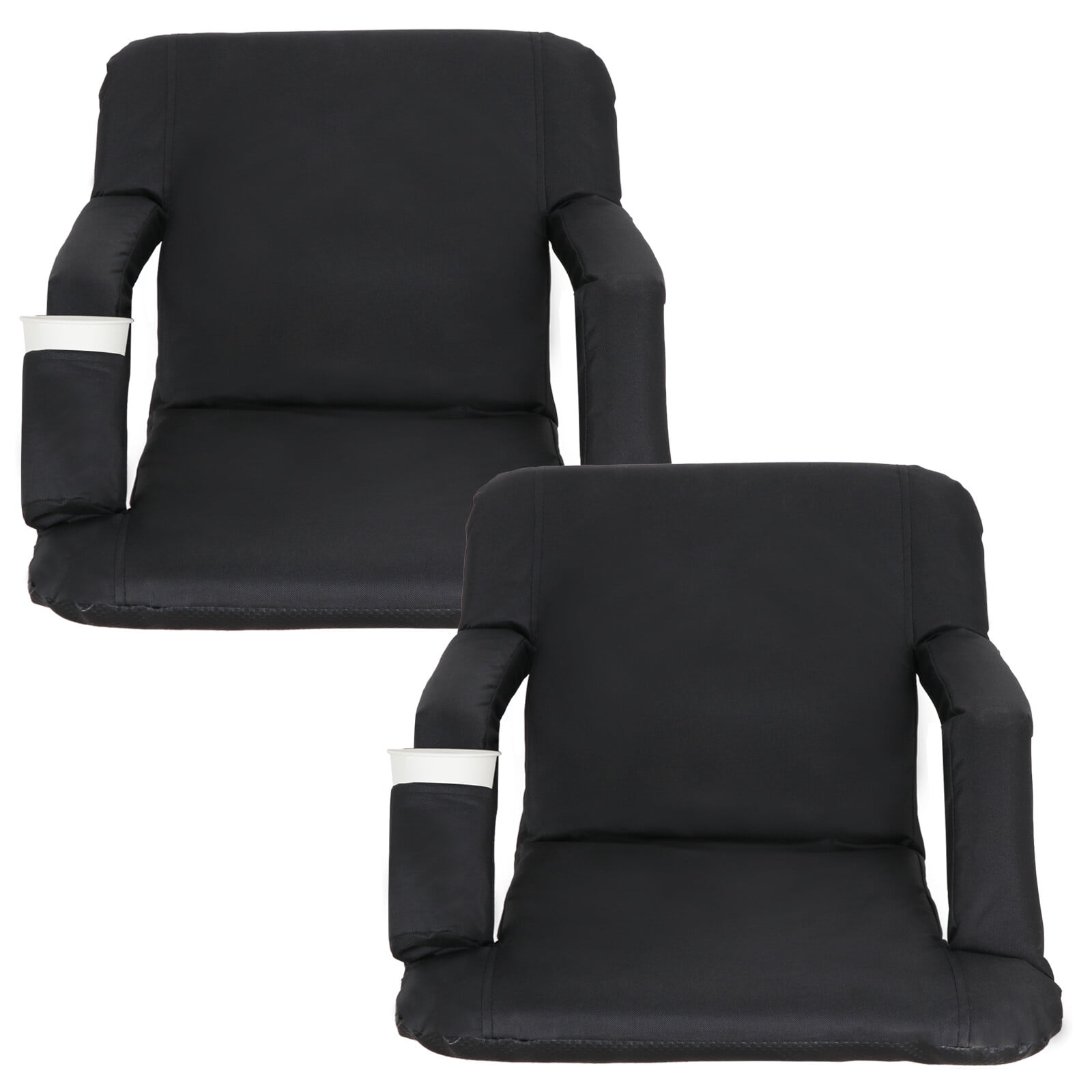 SuperDeal Compact Folding Stadium Seats with Arms and Backs, Set of Two ...