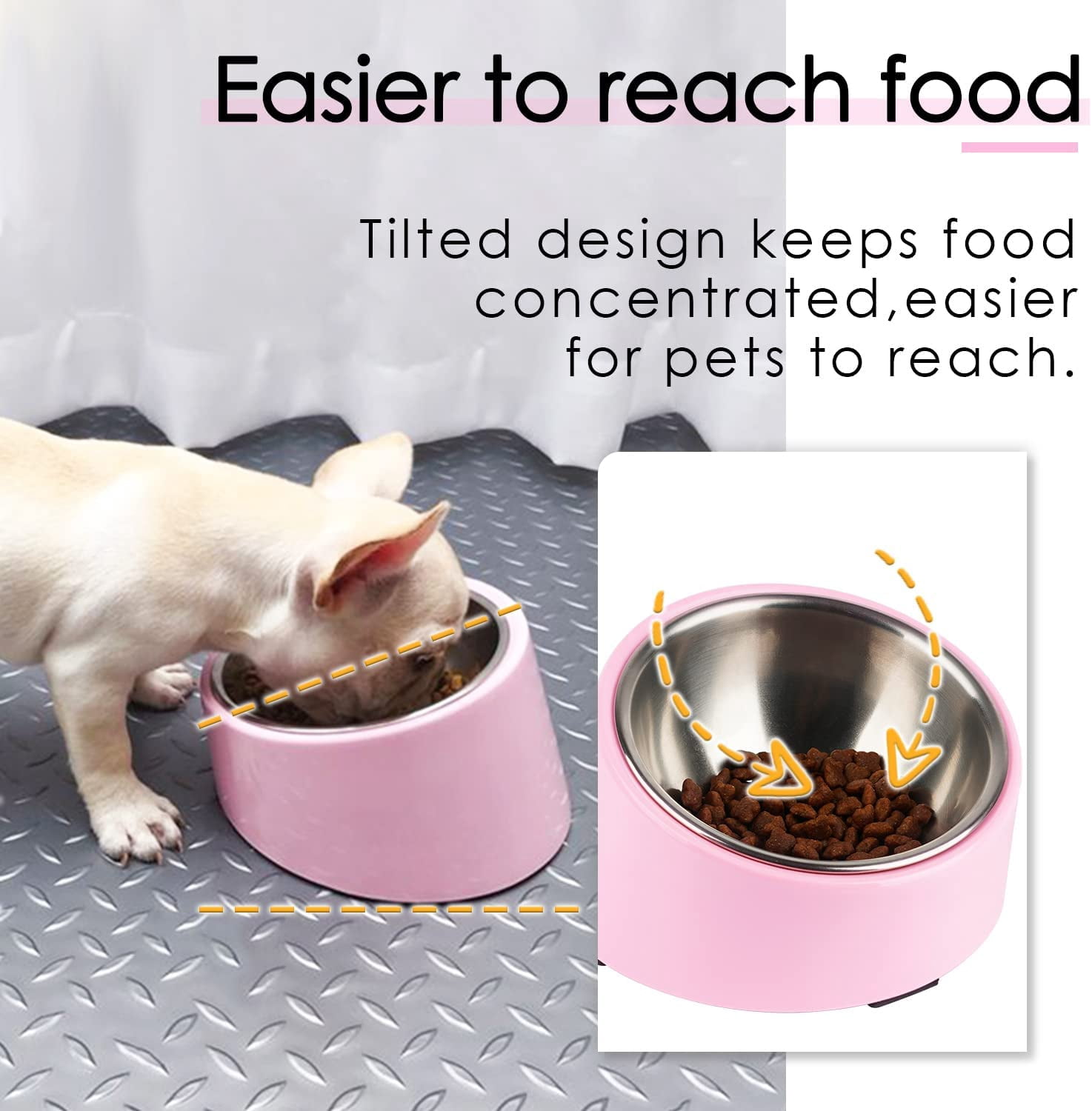 SuperDesign Mess Free 15 ° Slanted Bowl for Dogs and Cats, Tilted Angle ...