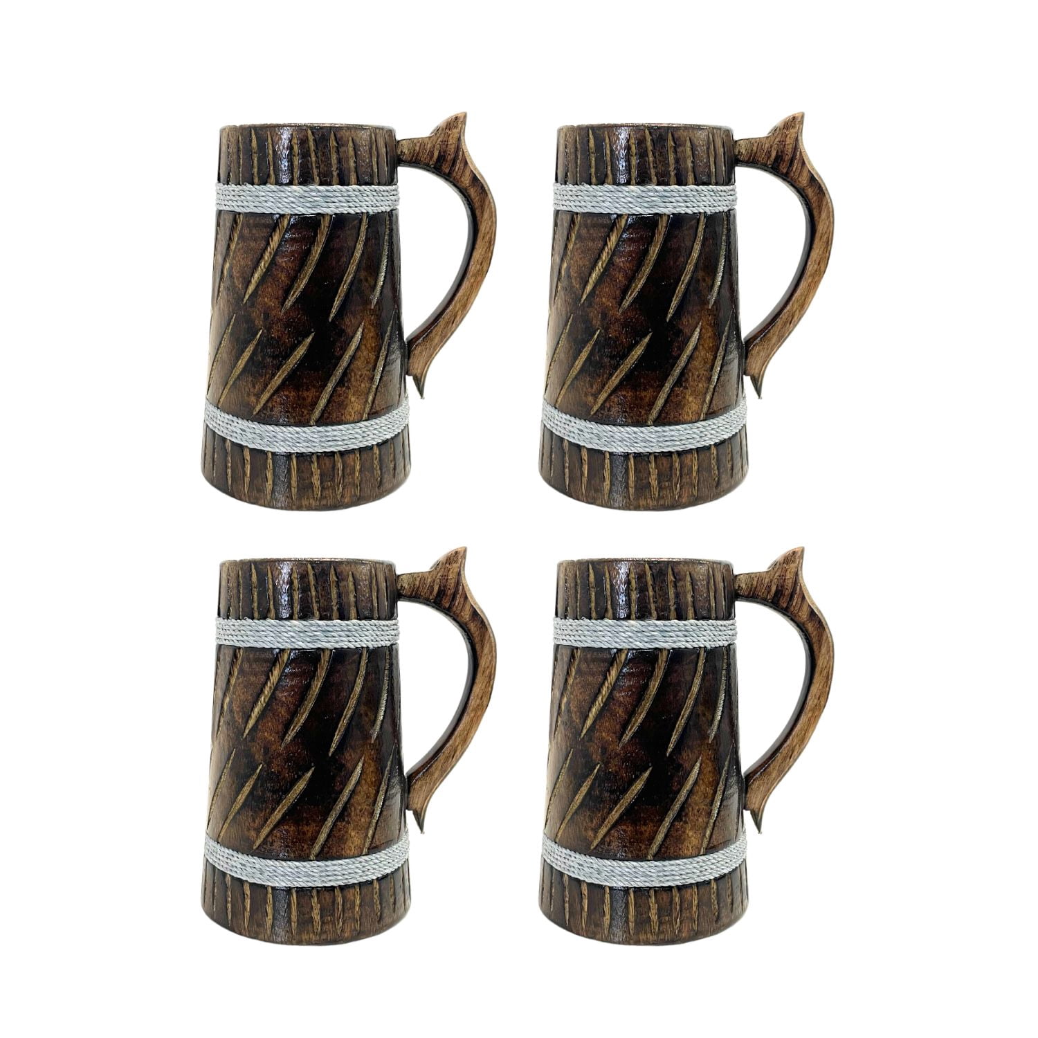 SuperGeneriX 500ml Handmade Wooden Beer Mug, Mango Wood with Sheesham ...