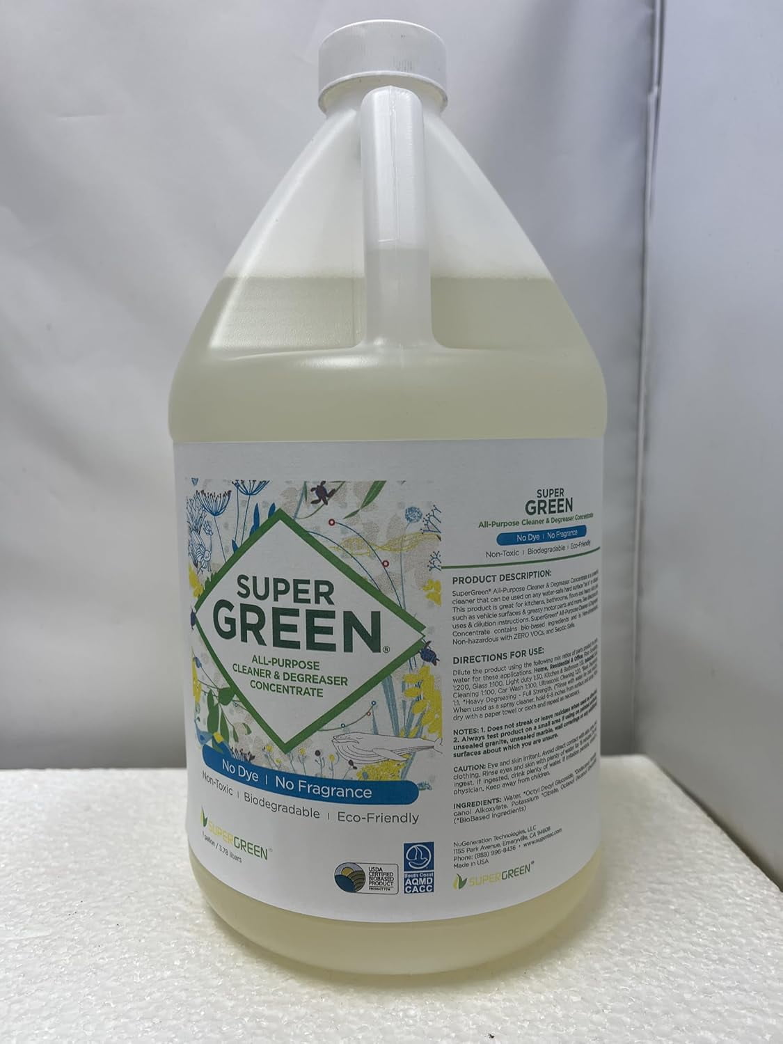SuperGreen All-Purpose Cleaner | Scent Free | One Gallon Concentrate ...