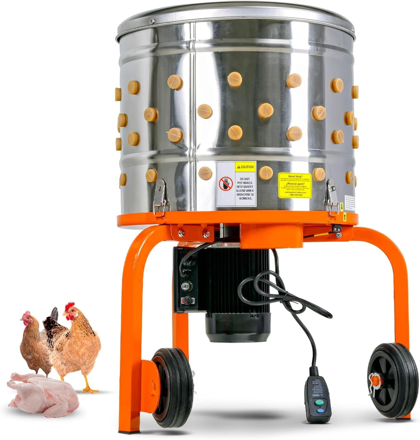 SuperHandy Electric Chicken Plucker - 20" Drum Stainless Steel Poultry ...