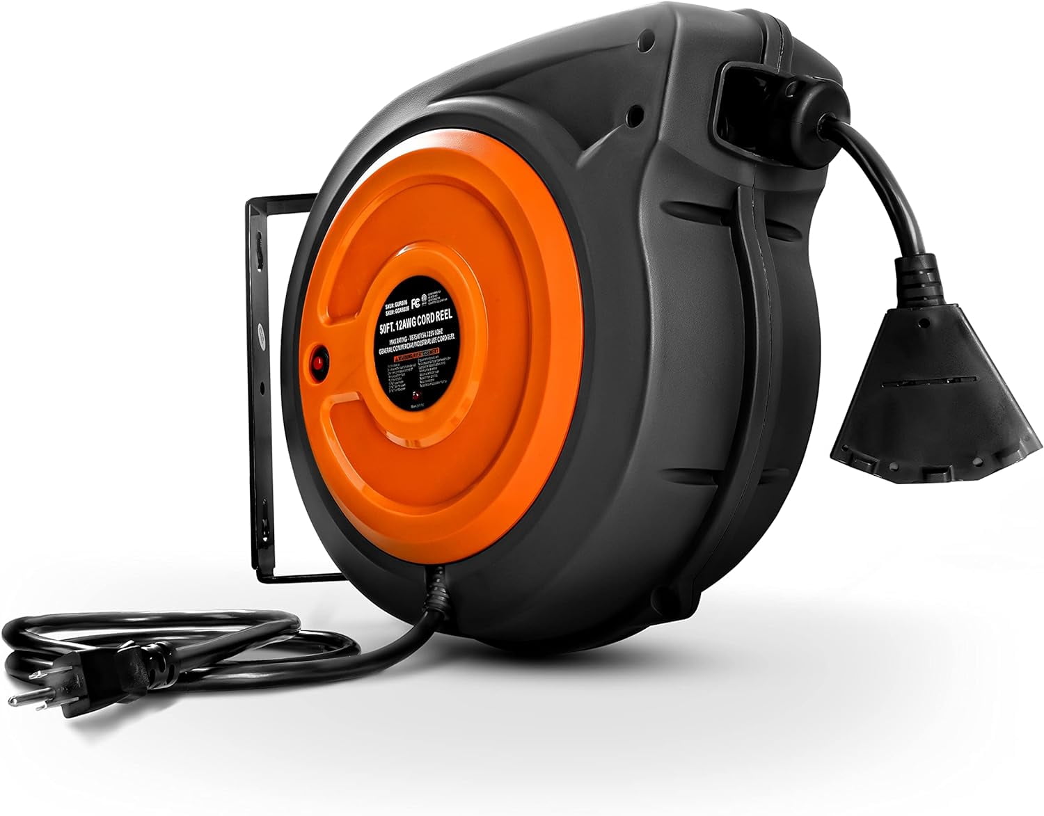 SuperHandy Extension Cord Reel - Retractable 12AWG x 50FT - Upgraded ...